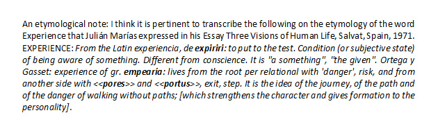 THE CONCEPT OF EXPERIENCE AND WALKING - Walk Read and Write